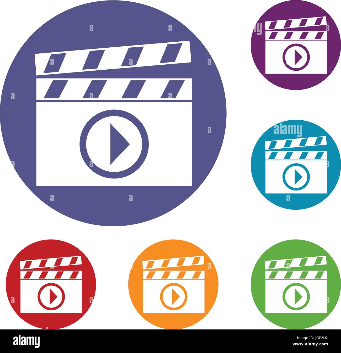 Clapperboard for movie shooting icons set Stock Vector Image & Art - Alamy