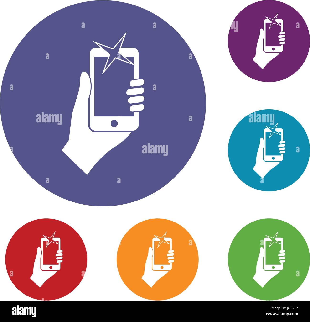 Hand showing smartphone green screen Stock Vector Images - Alamy