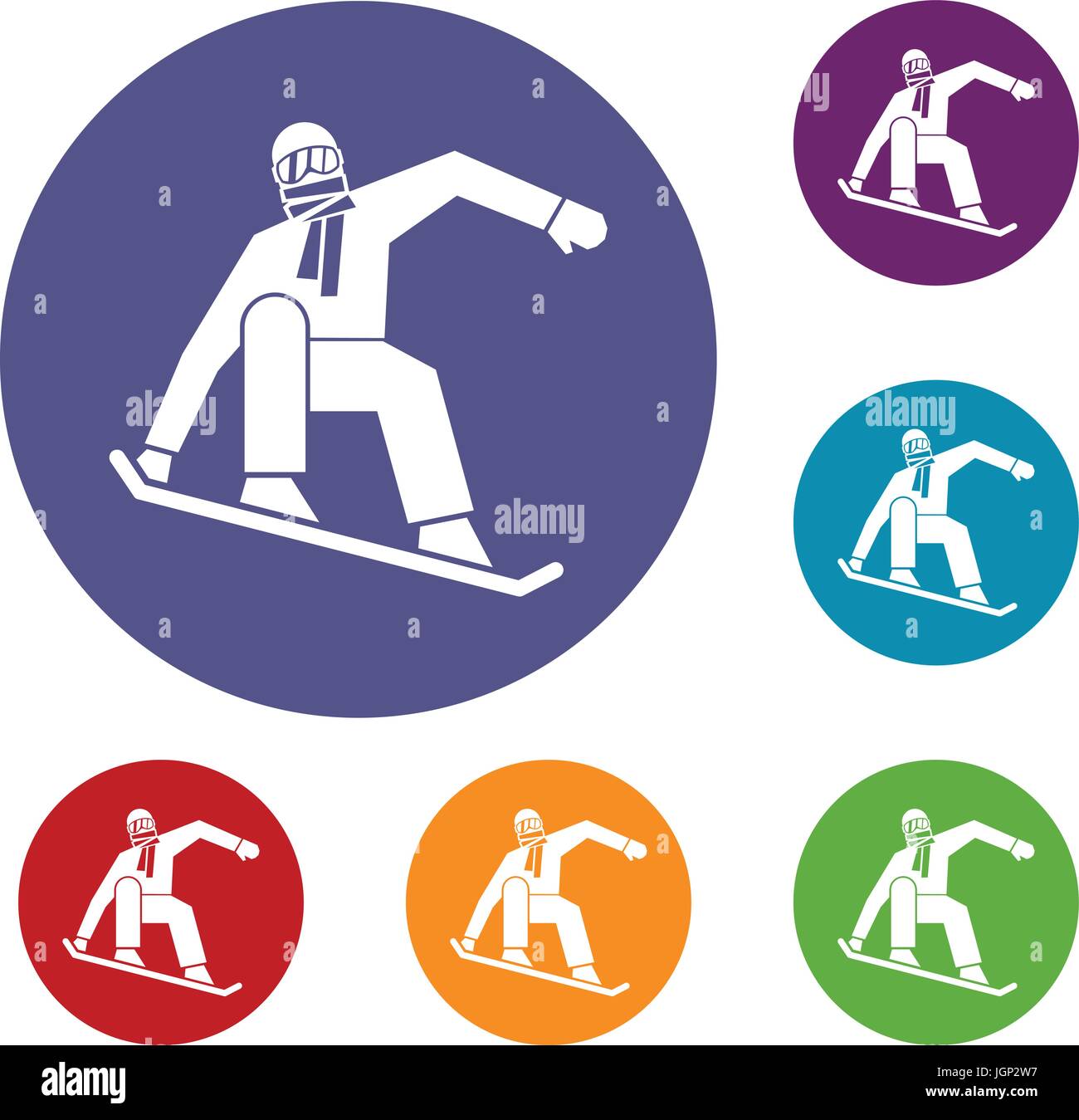Snowboarder icons set Stock Vector Image & Art - Alamy
