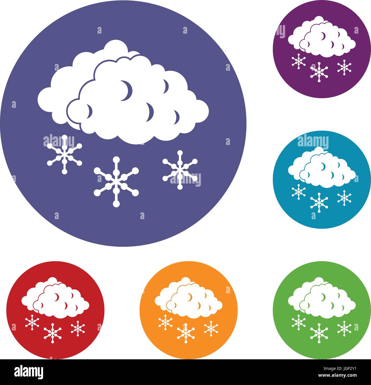 Clouds and snow icons set Stock Vector Image & Art - Alamy