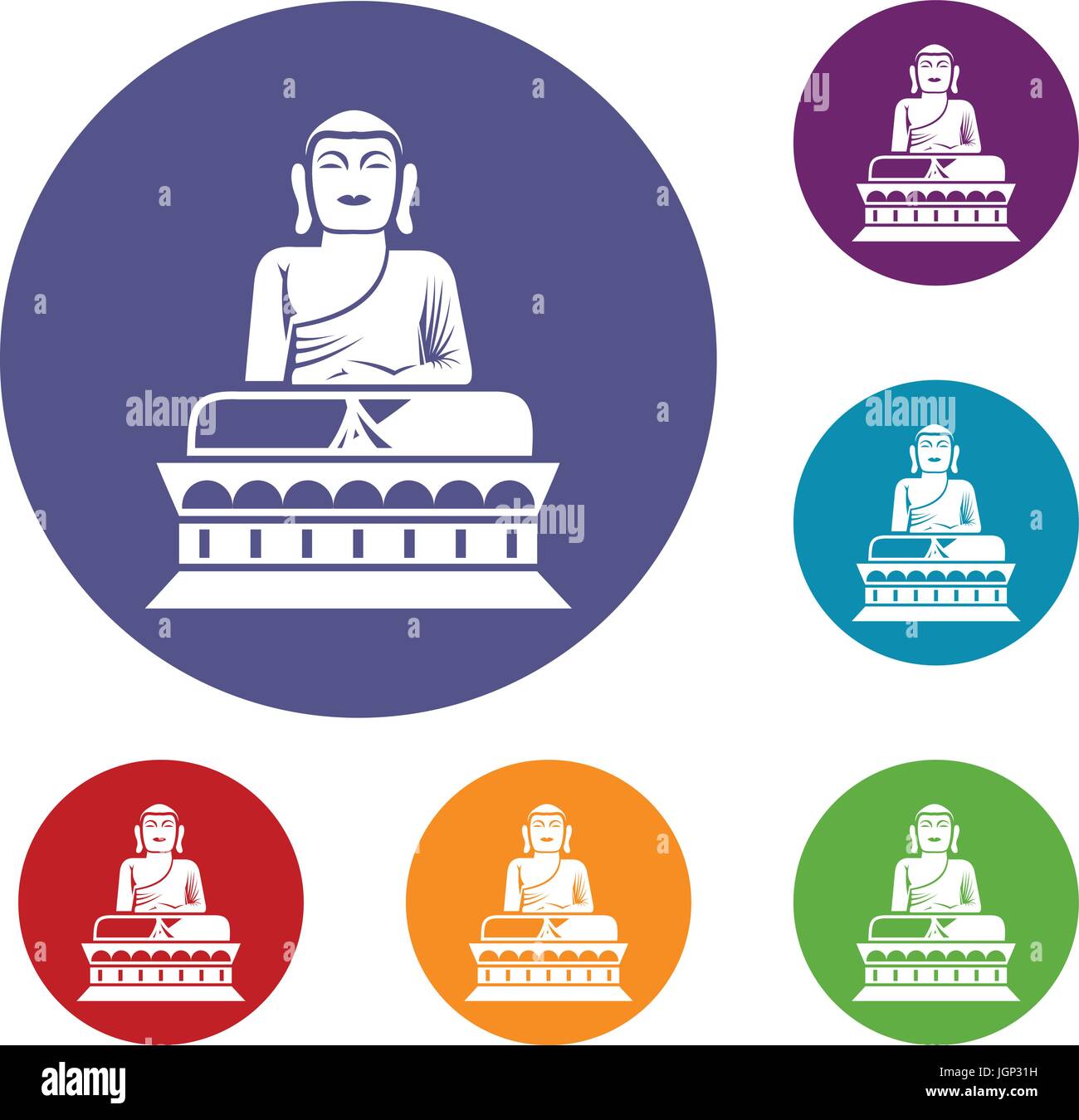 Buddha statue icons set Stock Vector Image & Art - Alamy