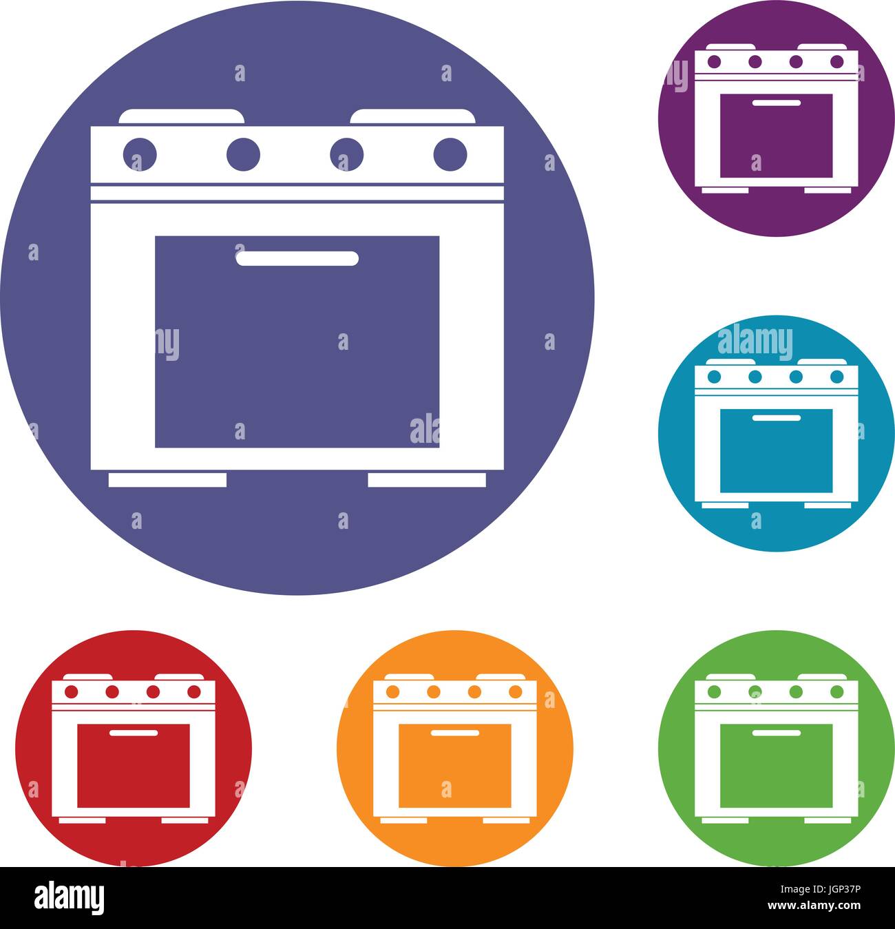 Gas stove icons set Stock Vector Image & Art - Alamy