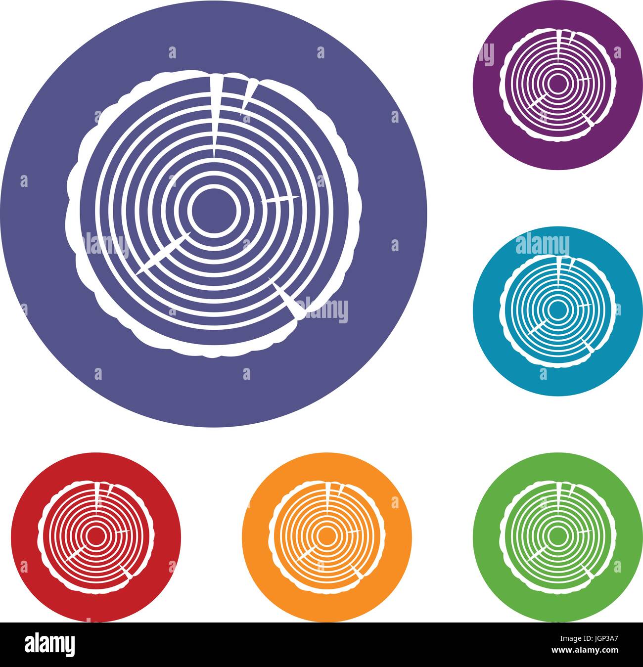 Tree ring icons set Stock Vector Image & Art - Alamy