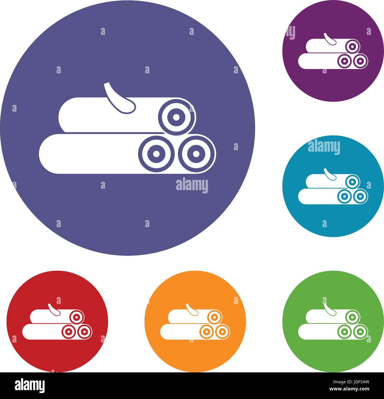 Wooden logs icons set Stock Vector Image & Art - Alamy