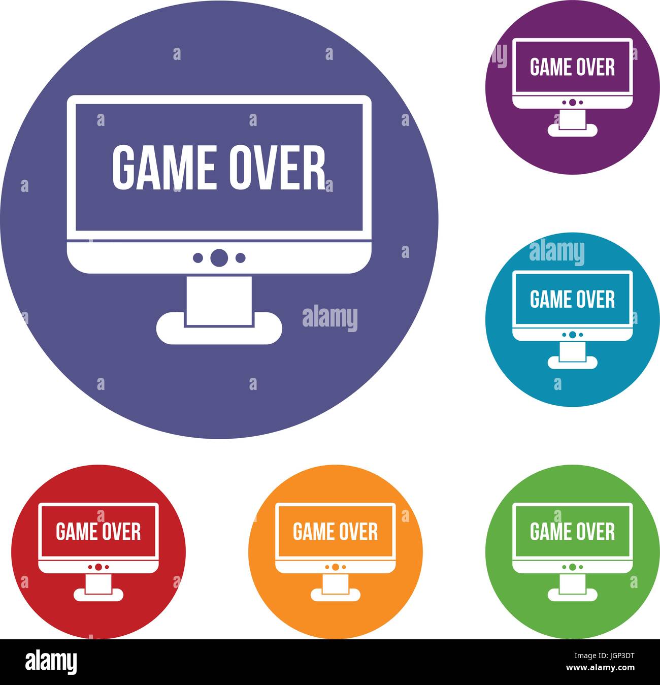 Game over icons set Stock Vector Image & Art - Alamy