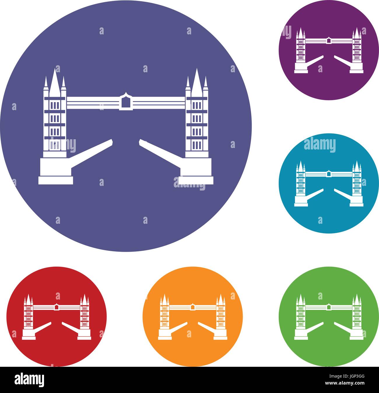Tower bridge icons set Stock Vector Image & Art - Alamy