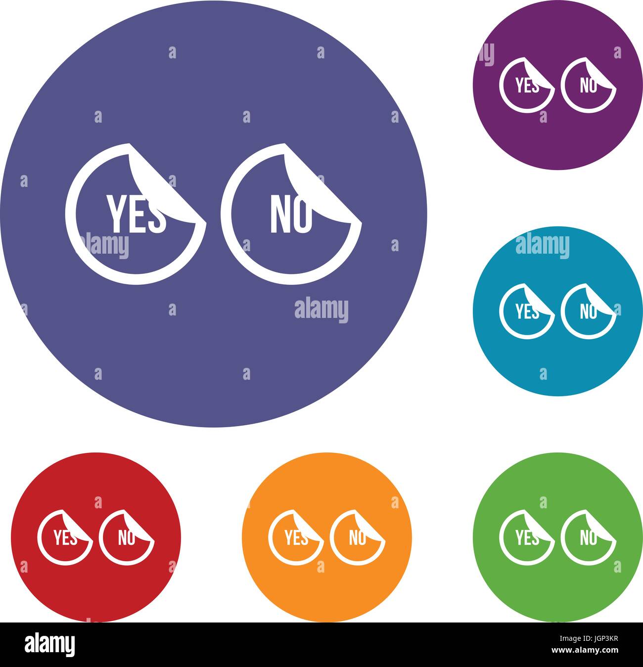 Yes and no buttons icons set Stock Vector Image & Art - Alamy