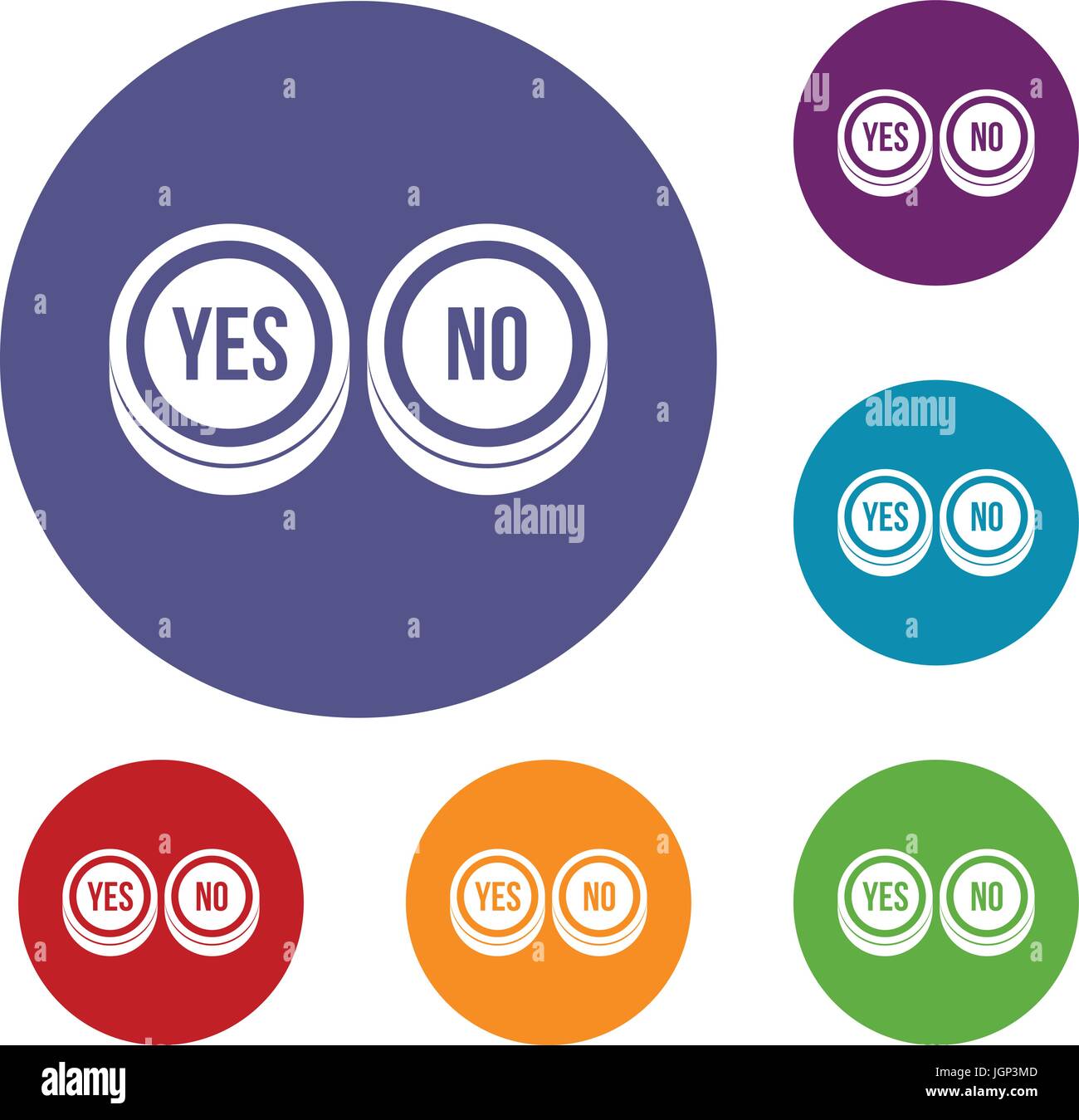 Round signs yes and no icons set Stock Vector Image & Art - Alamy