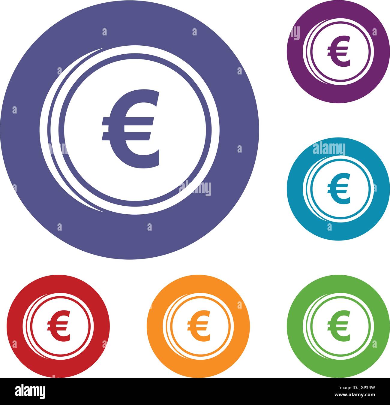 Euro coins icons set Stock Vector Image & Art - Alamy