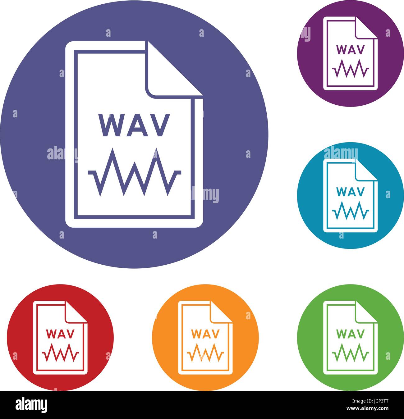 File WAV icons set Stock Vector Image & Art - Alamy