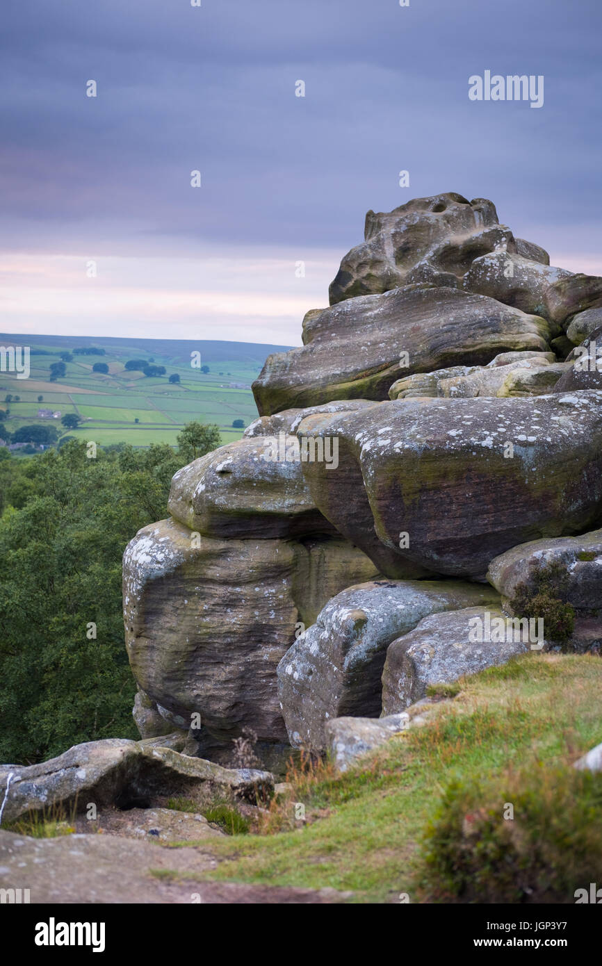 Brimham Rocks Yorkshire 2017 storm twilight Stock Photo - Alamy