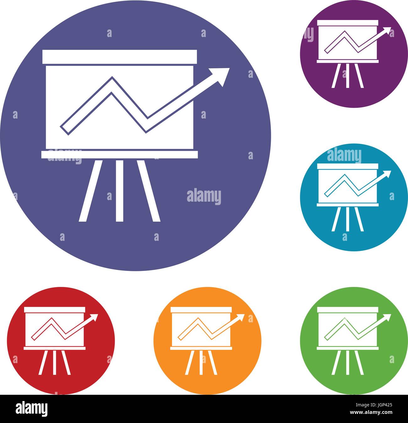 Flip chart with statistics icons set Stock Vector Image & Art - Alamy