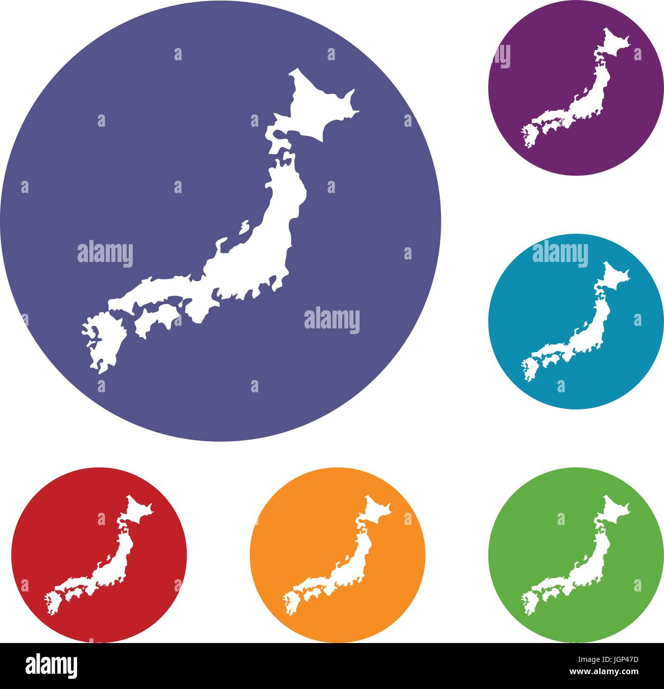 Map of Japan icons set Stock Vector Image & Art - Alamy