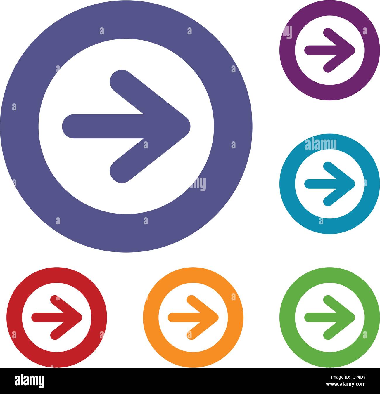 Arrow in circle icons set Stock Vector Image & Art - Alamy