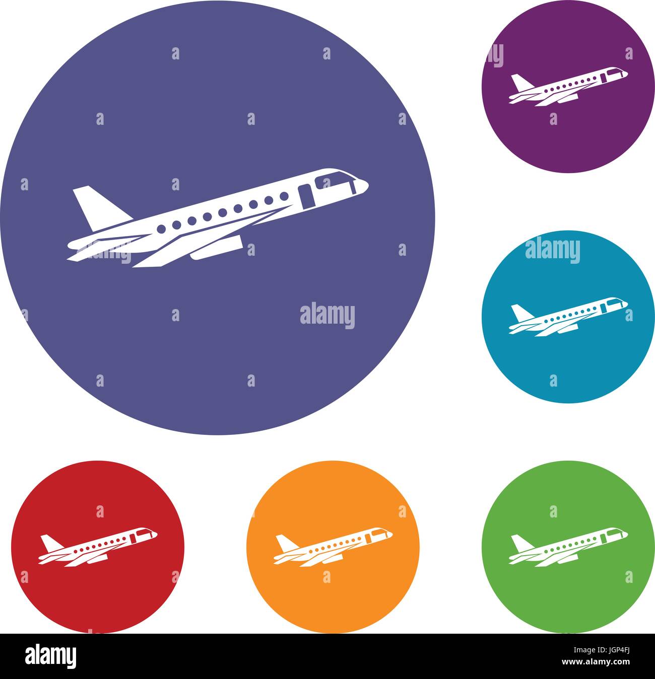 Airplane taking off icons set Stock Vector Image & Art - Alamy