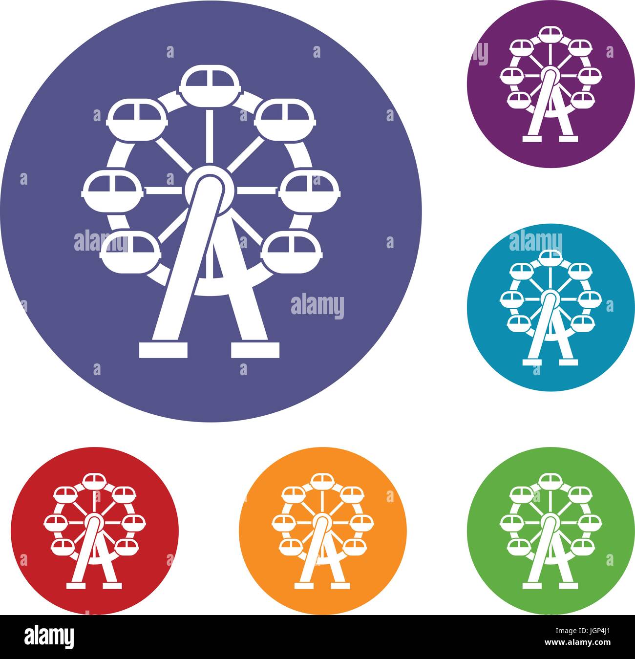 Ferris wheel icons set Stock Vector Image & Art - Alamy