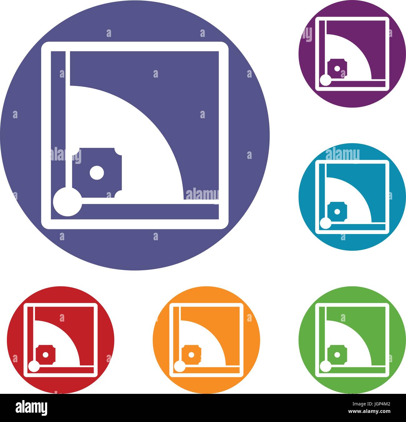 Baseball field icons set Stock Vector Image & Art - Alamy