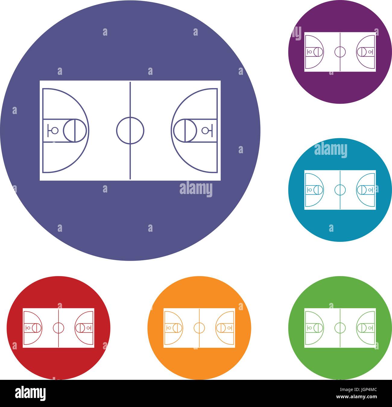 Basketball field icons set Stock Vector Image & Art - Alamy