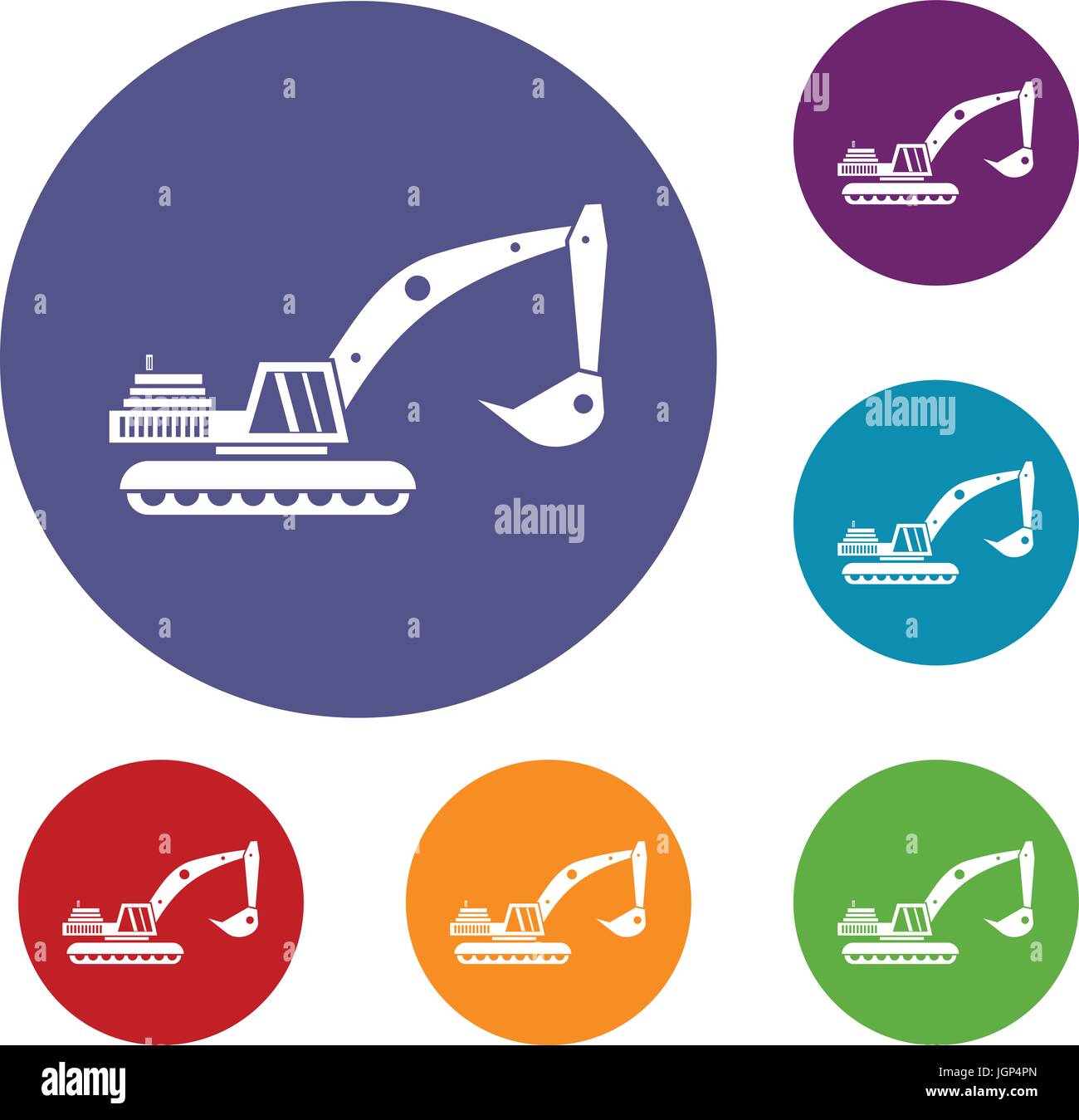 Excavator icons set Stock Vector Image & Art - Alamy