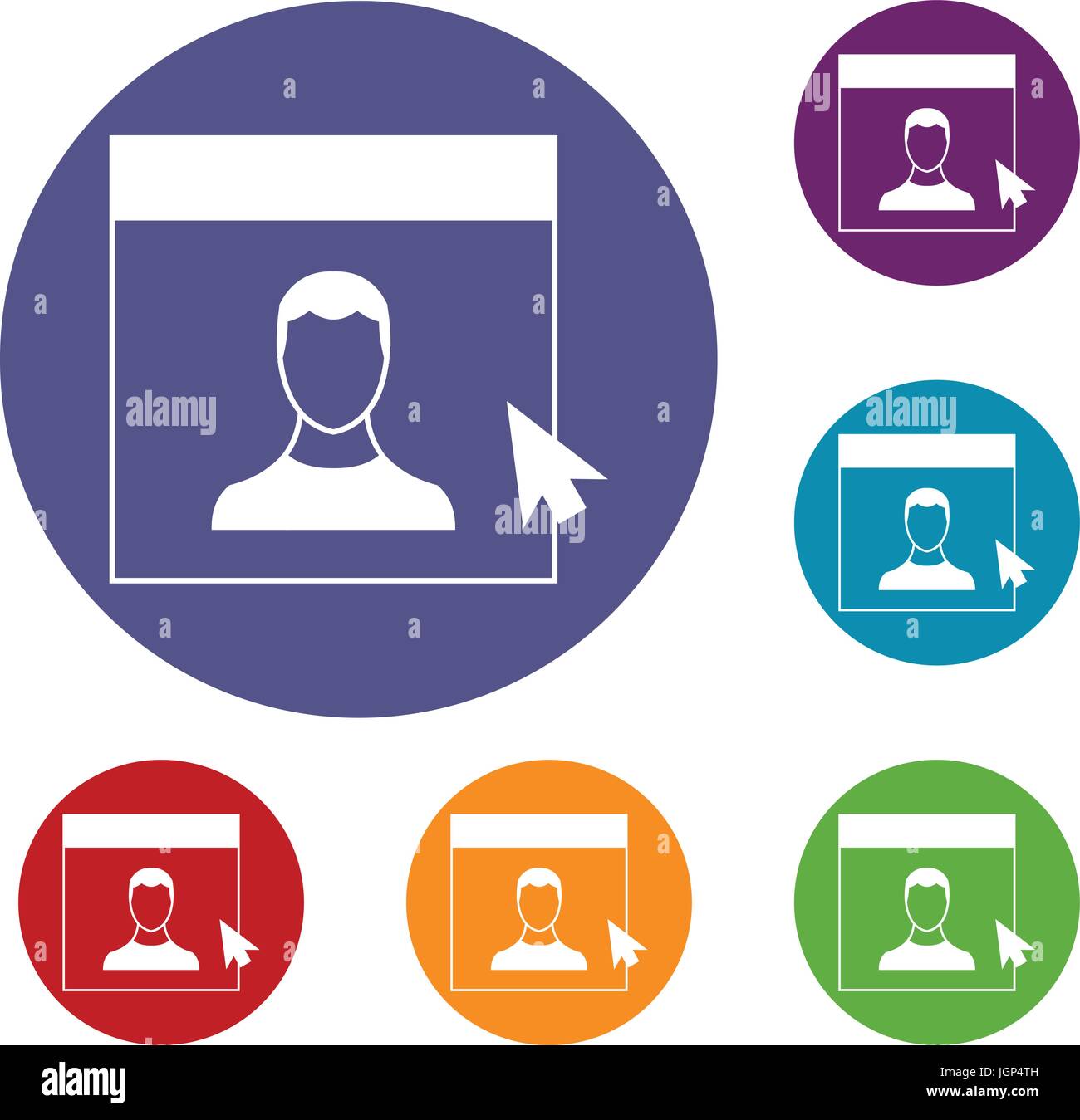 Cursor point man on monitor icons set Stock Vector Image & Art - Alamy