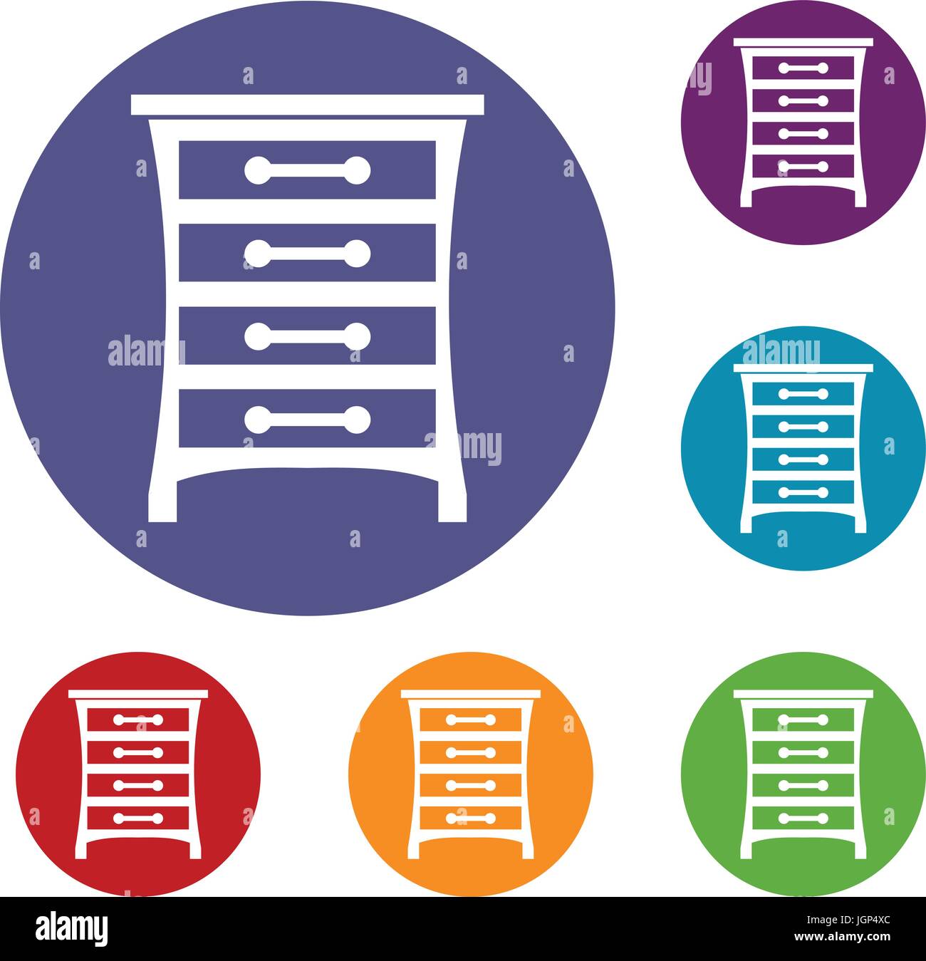 Chest of drawers icons set Stock Vector Image & Art - Alamy