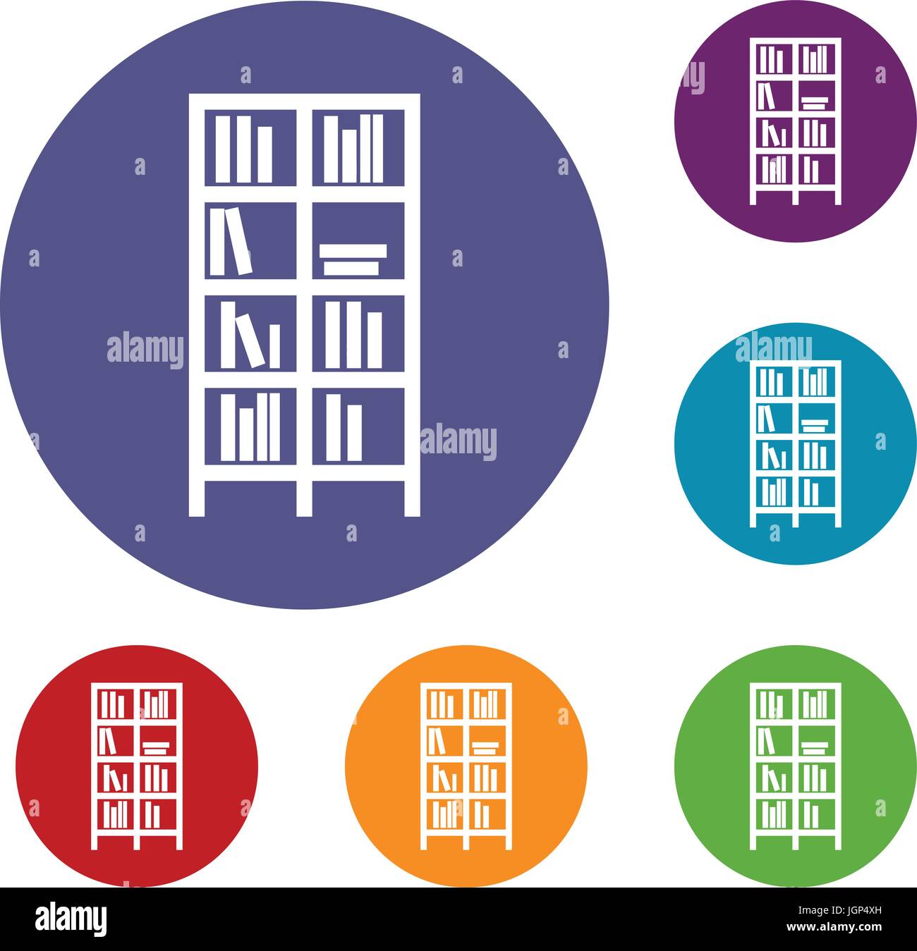 Bookcase icons set Stock Vector Image & Art - Alamy
