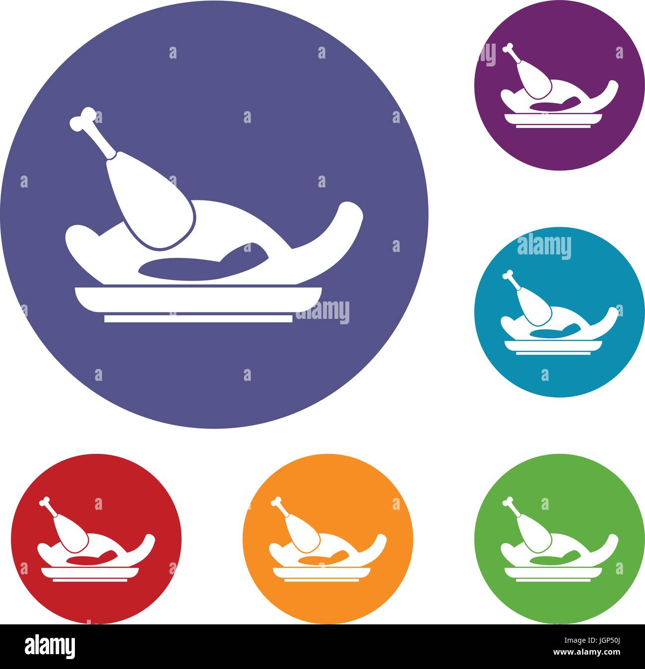 Fried chicken icons set Stock Vector Image & Art - Alamy