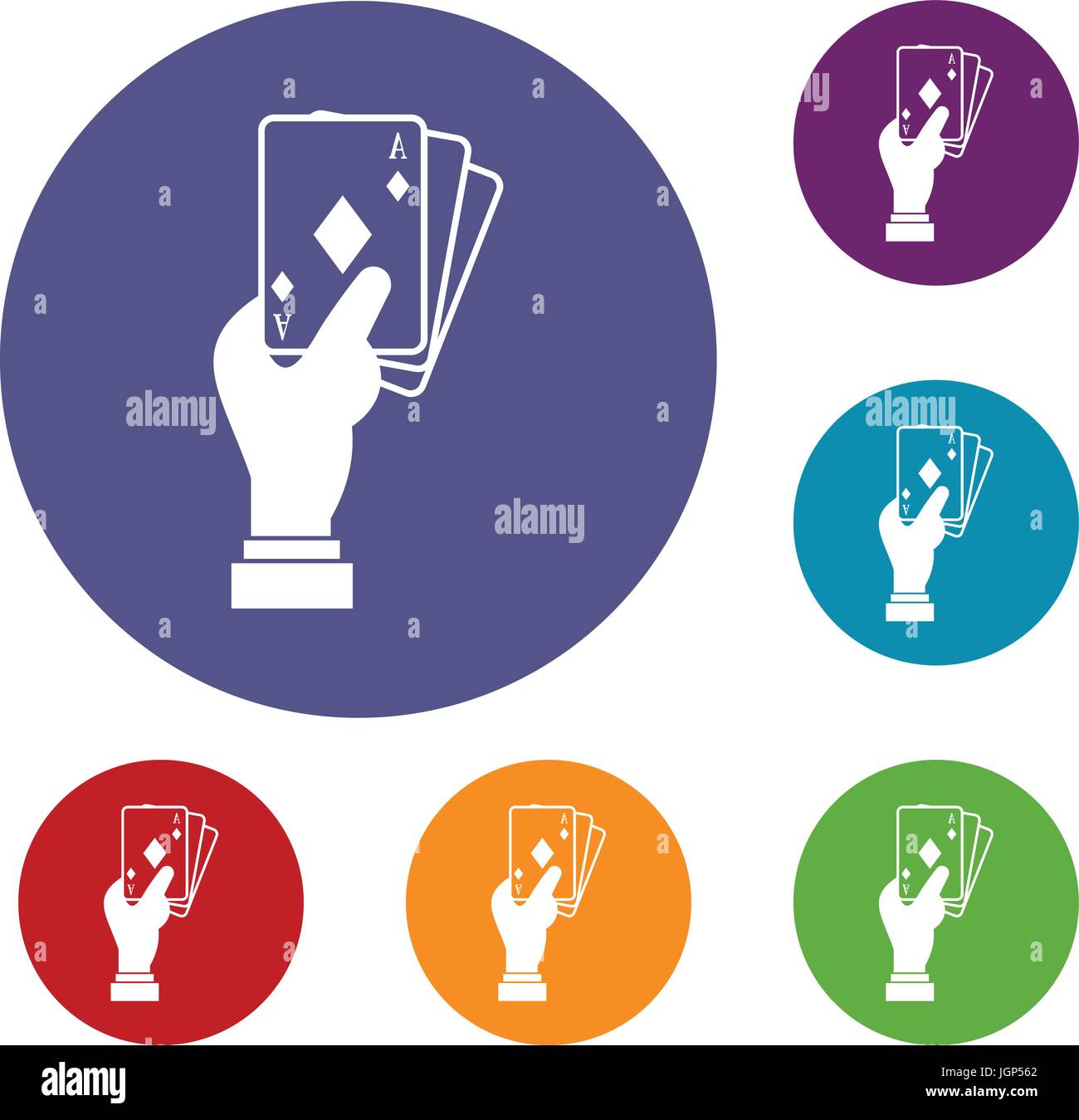 Hand holding playing cards icons set Stock Vector Image & Art - Alamy