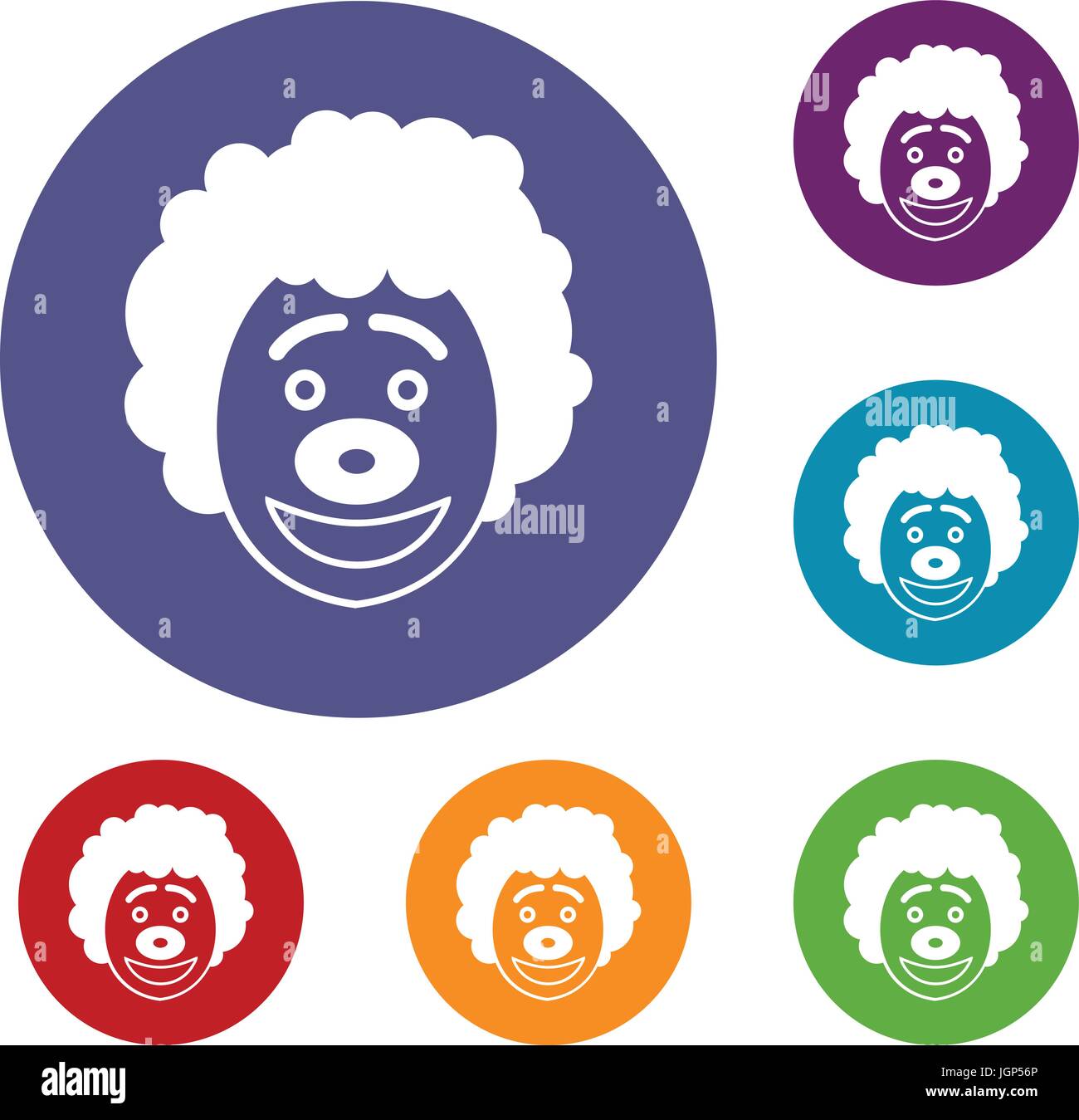 Clown head icons set Stock Vector Image & Art - Alamy