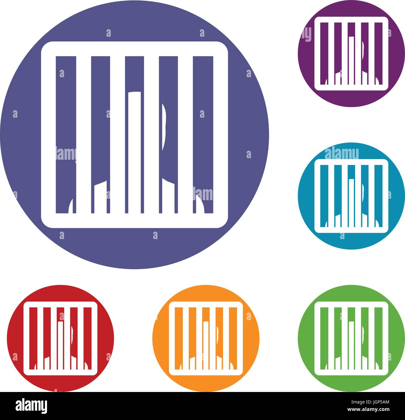 Man behind jail bars icons set Stock Vector Image & Art - Alamy