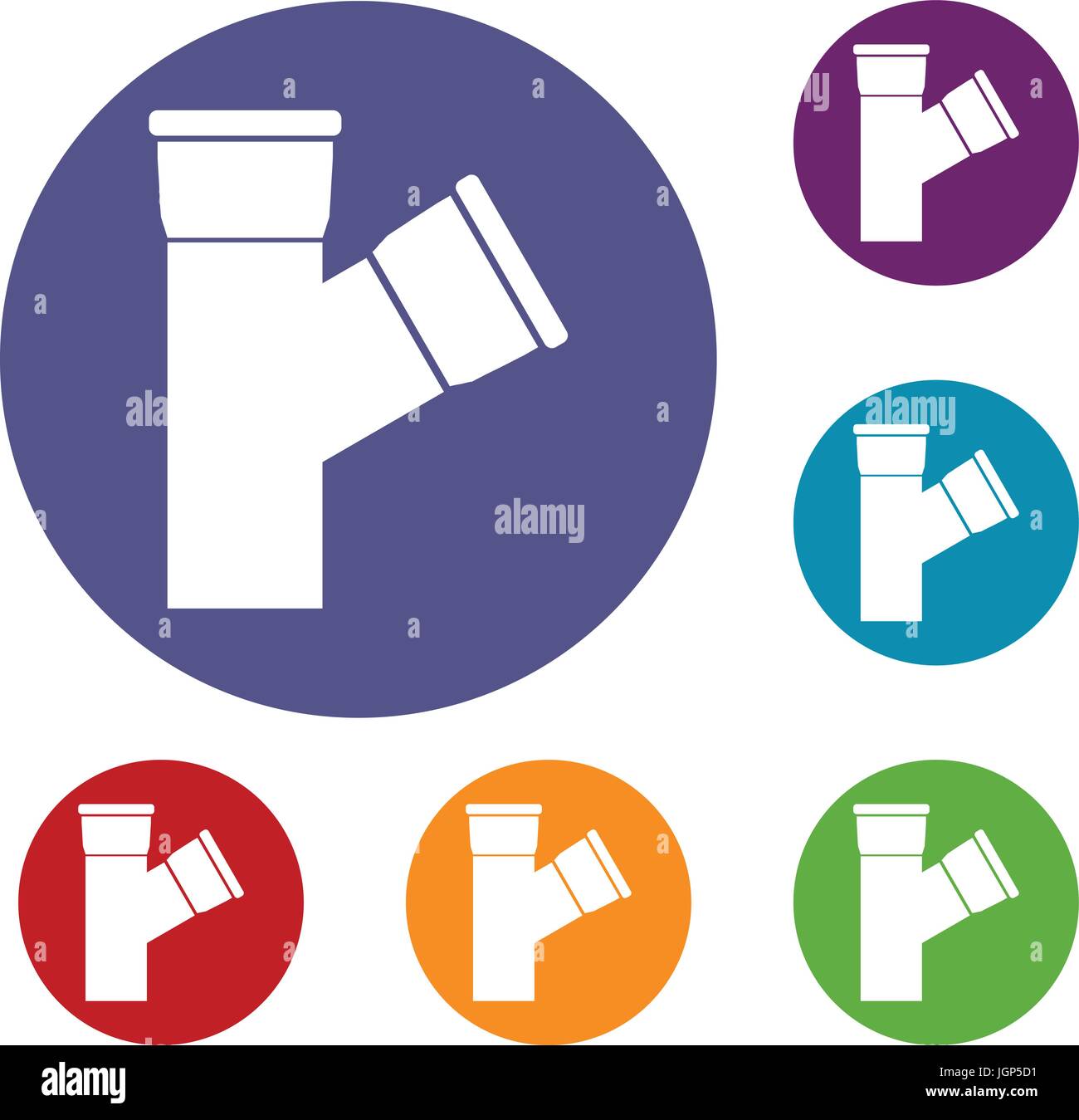 Plastic pipe connection icons set Stock Vector Image & Art - Alamy