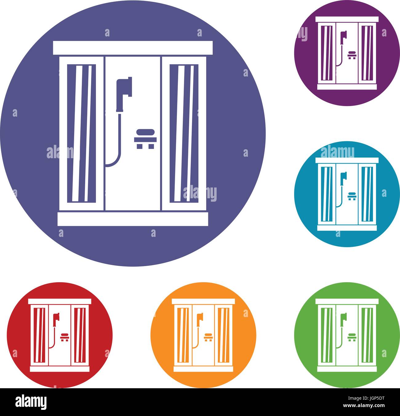 Shower cabin icons set Stock Vector Image & Art - Alamy