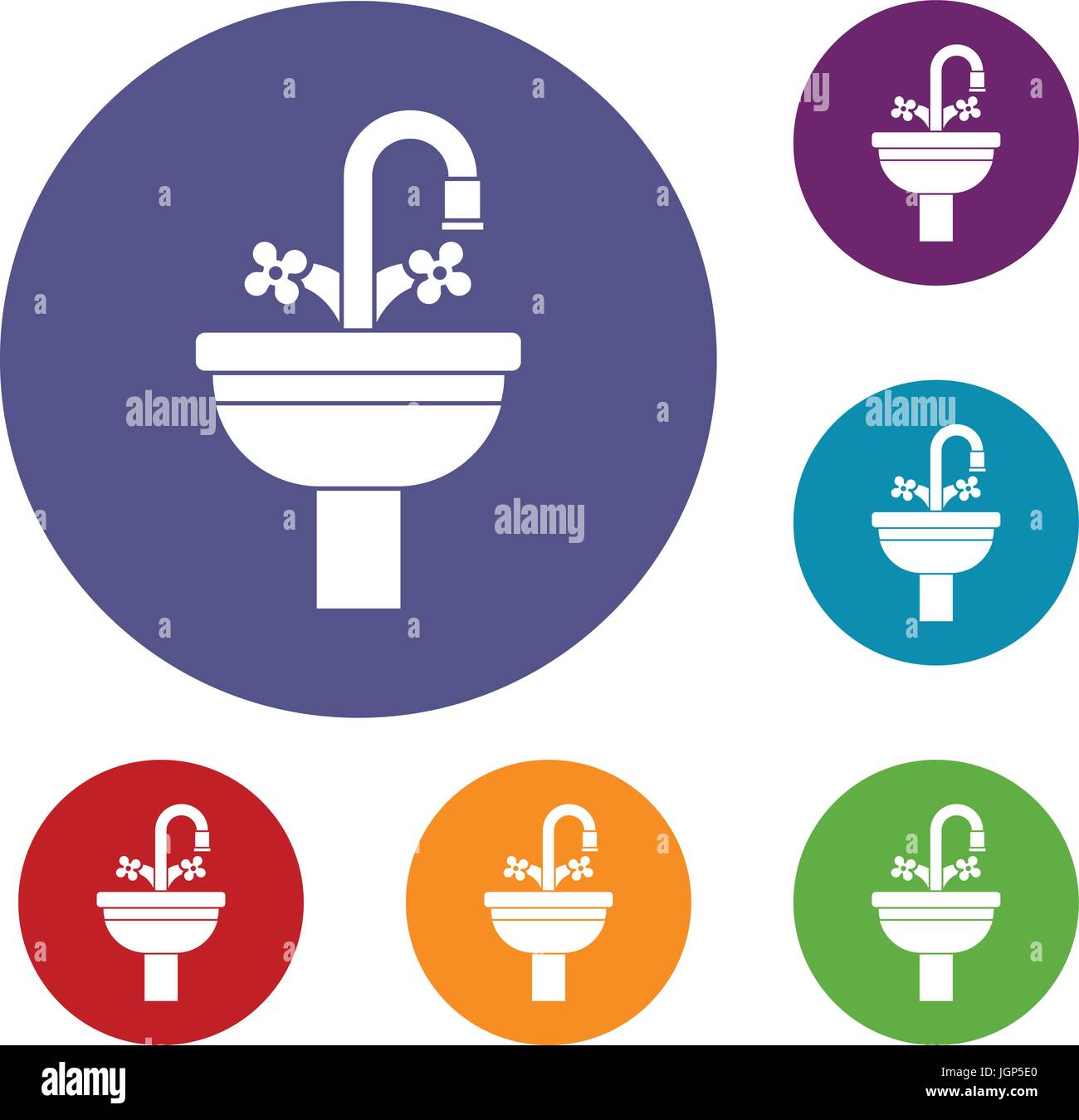 Ceramic sink icons set Stock Vector Image & Art - Alamy