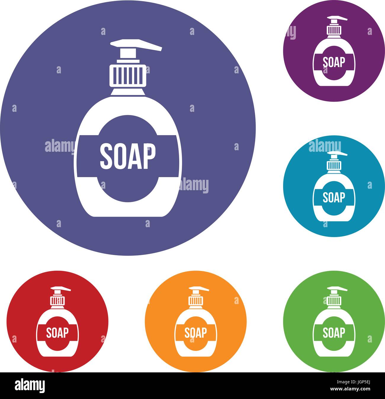 Bottle of liquid soap icons set Stock Vector Image & Art - Alamy