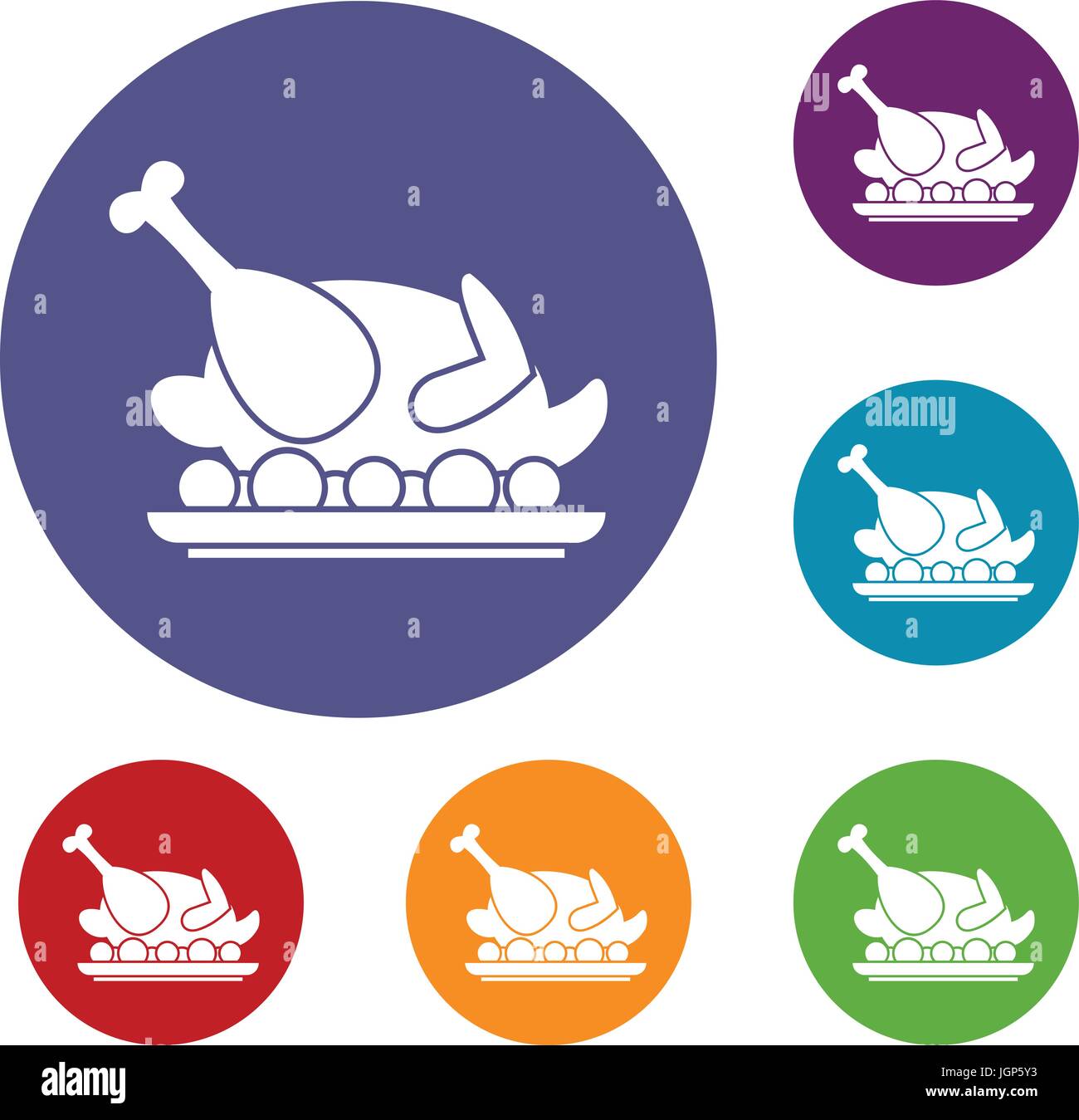 Roasted turkey icons set Stock Vector Image & Art - Alamy
