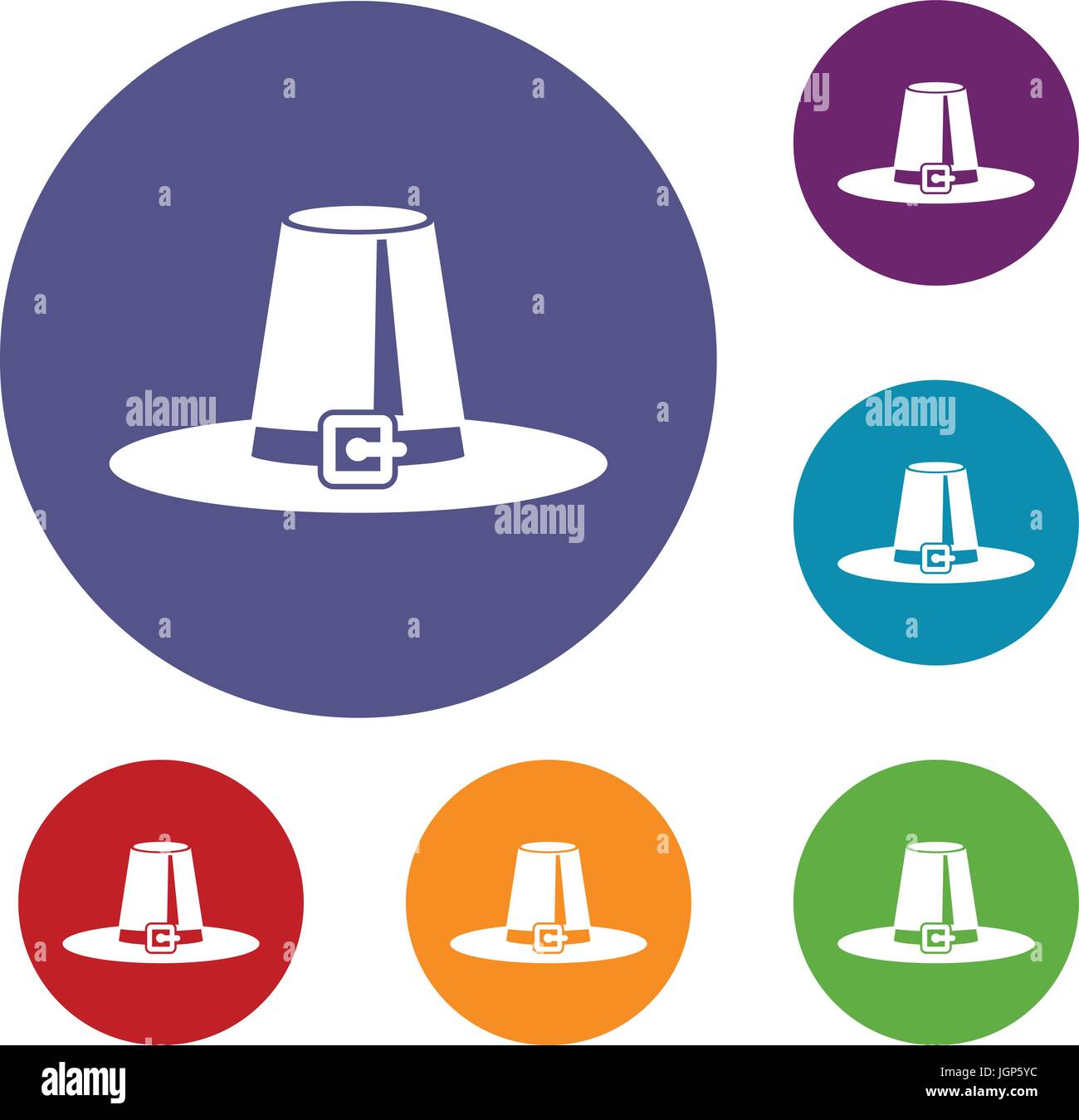Pilgrim hat icons set Stock Vector Image & Art - Alamy