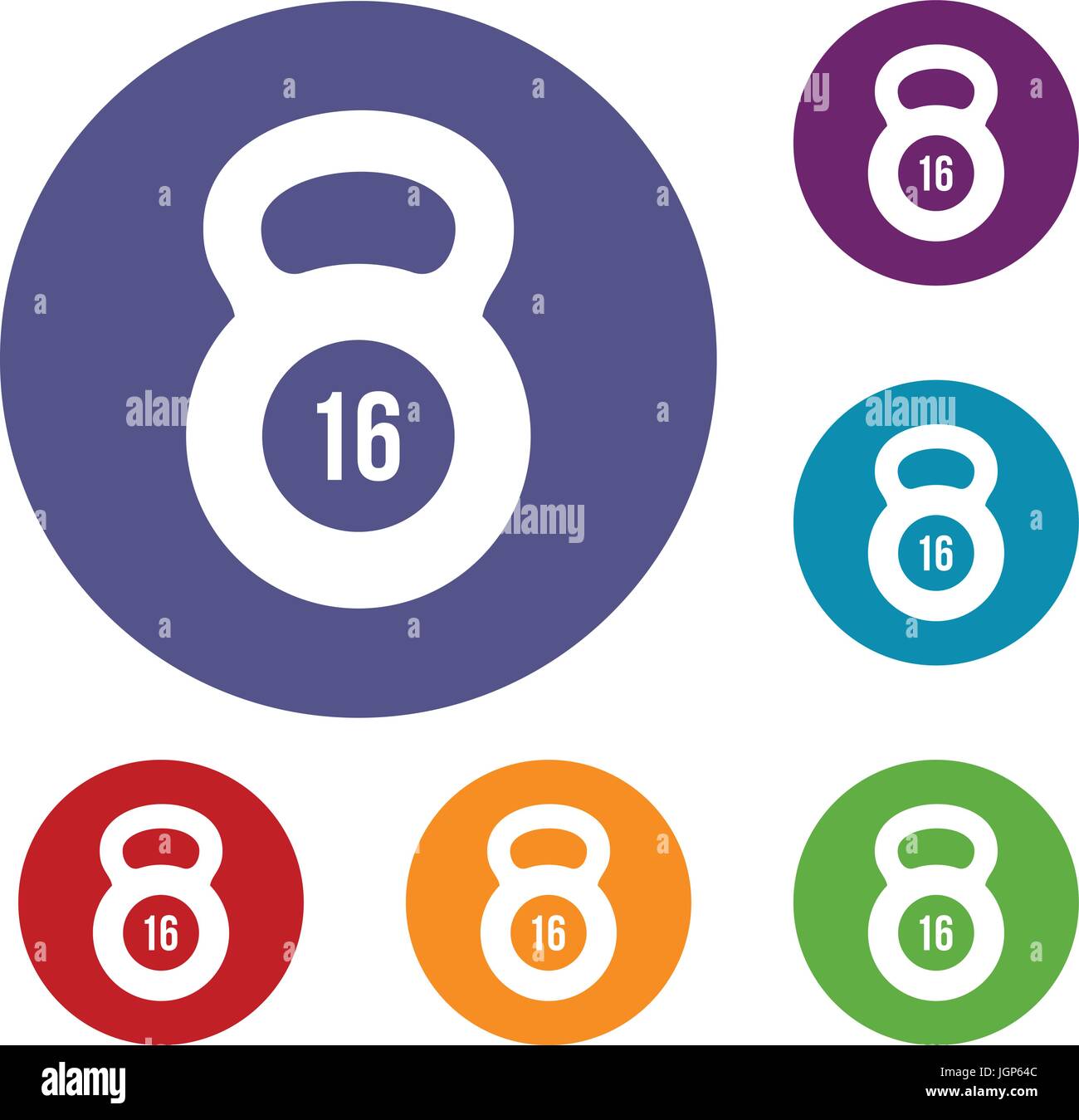 Kettlebell icons set Stock Vector Image & Art - Alamy