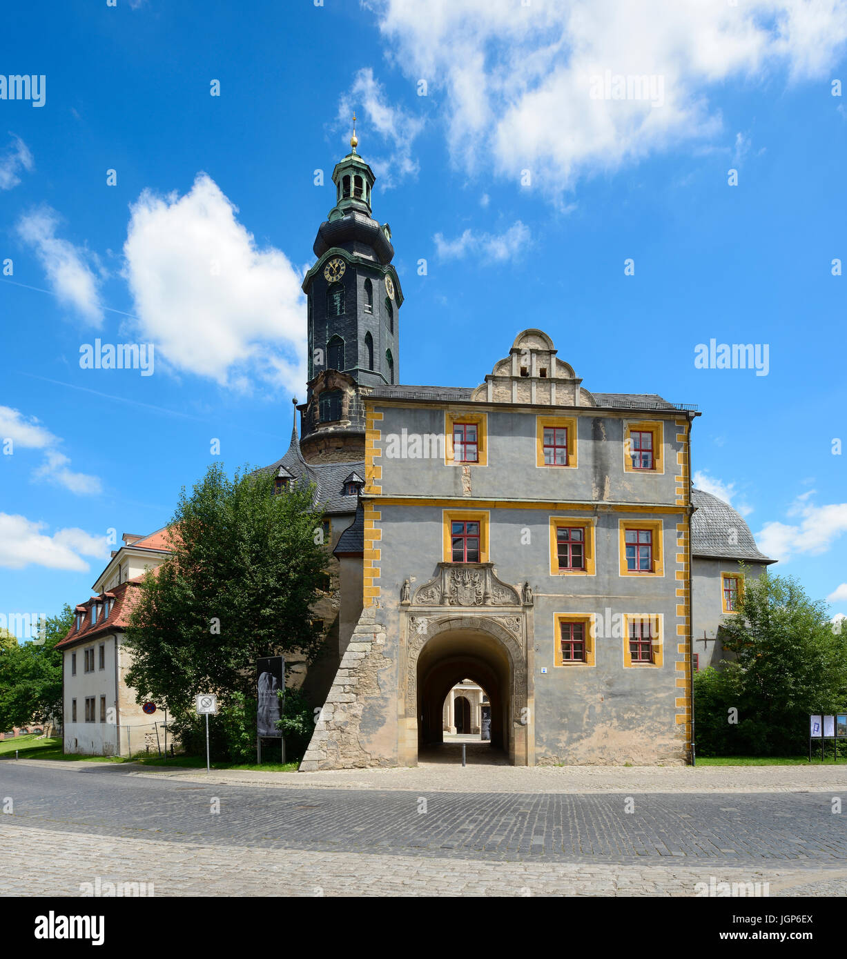 The Weimar city castle, also Residenzschloss, gate building Bastille ...