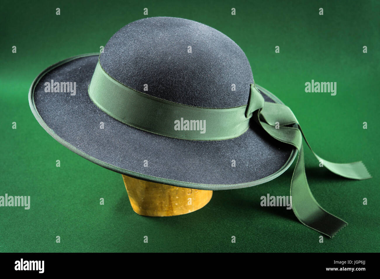 Completed wool felt hat, Altsteirer Hut, with hatband, hatmaker, Bad ...