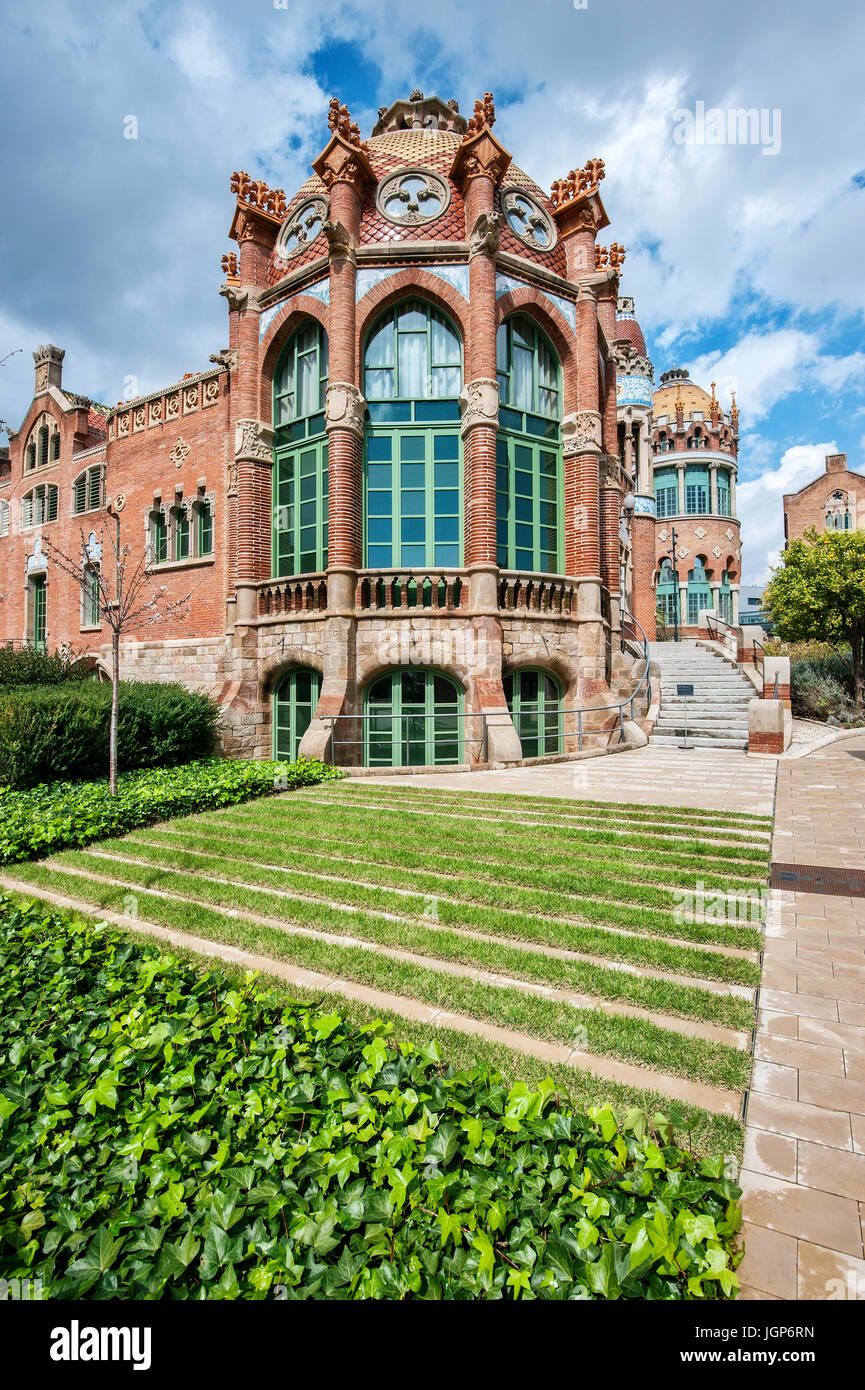 Historic hospital complex Hospital de Sant Pau, Barcelona, Spain Stock ...