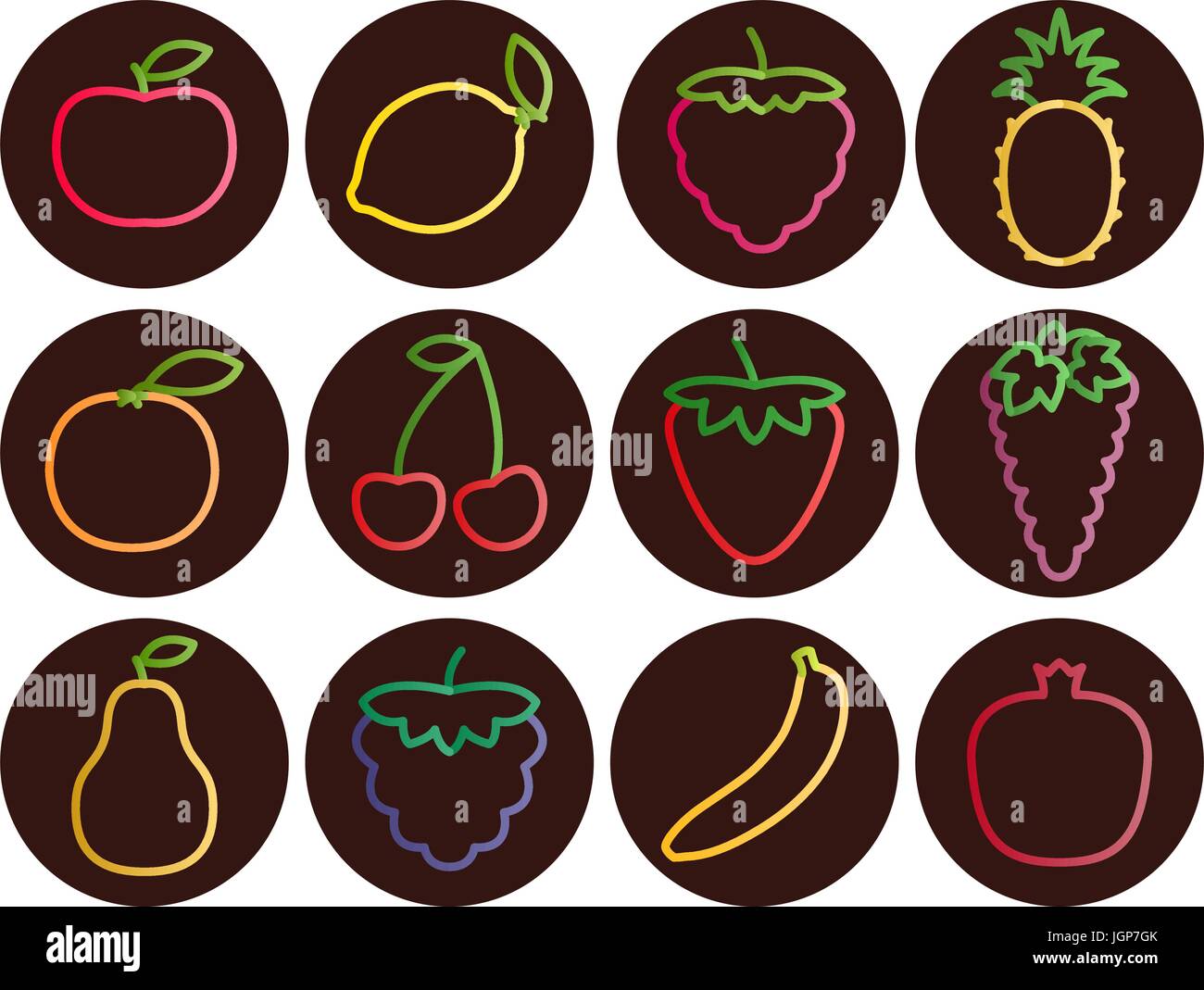 Green round fruits Stock Vector Images - Alamy