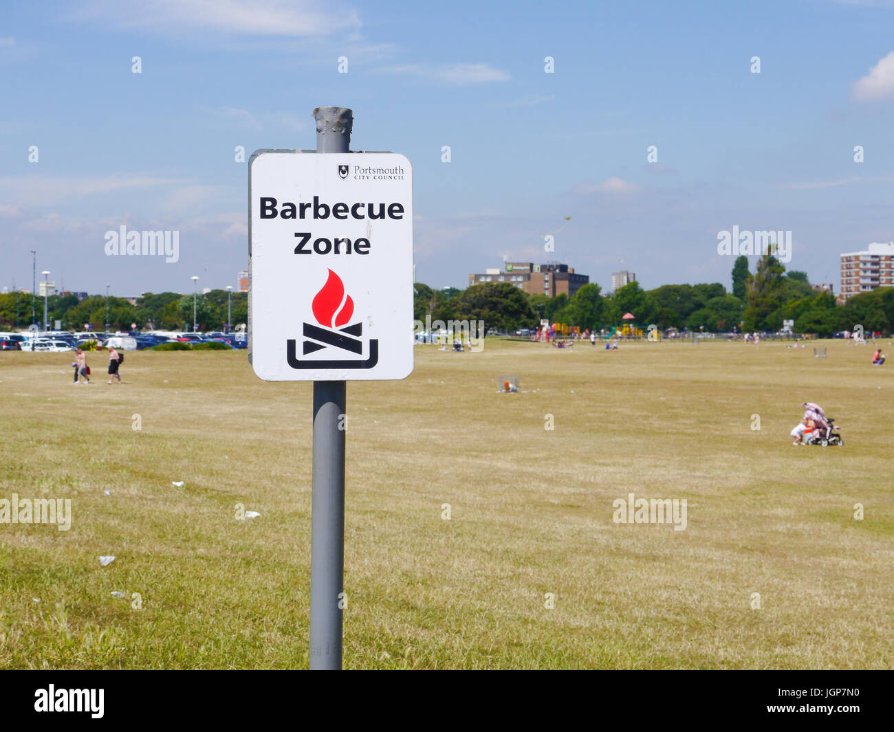 A signpost for a Barbecue zone Stock Photo - Alamy