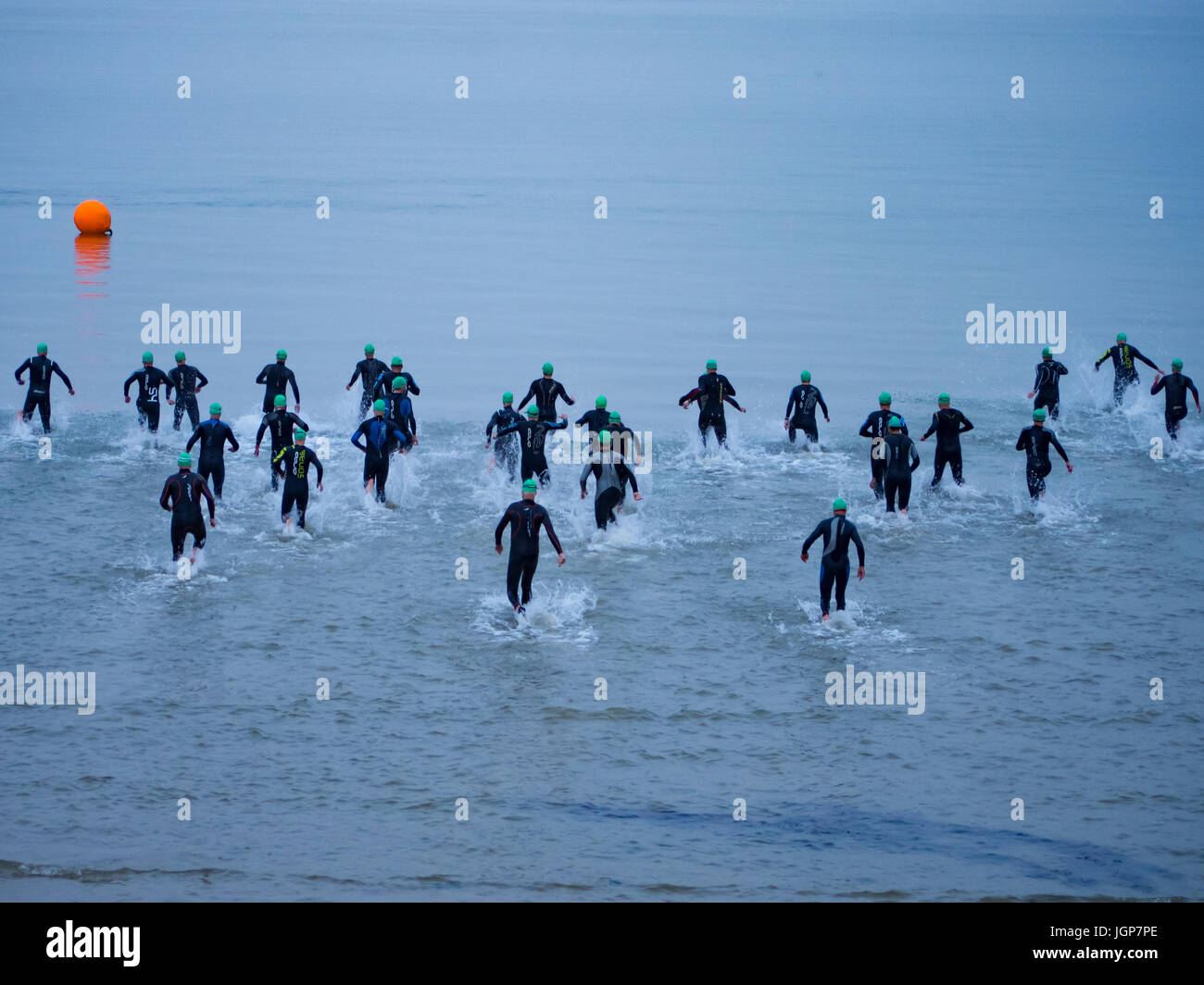 Tri-athletes enter the sea at the start of the Southsea Try a Tri ...