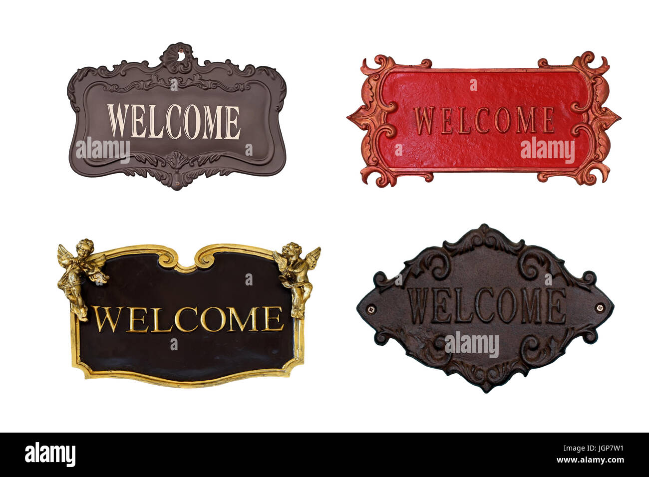 welcome sign isolated on white background Stock Photo - Alamy