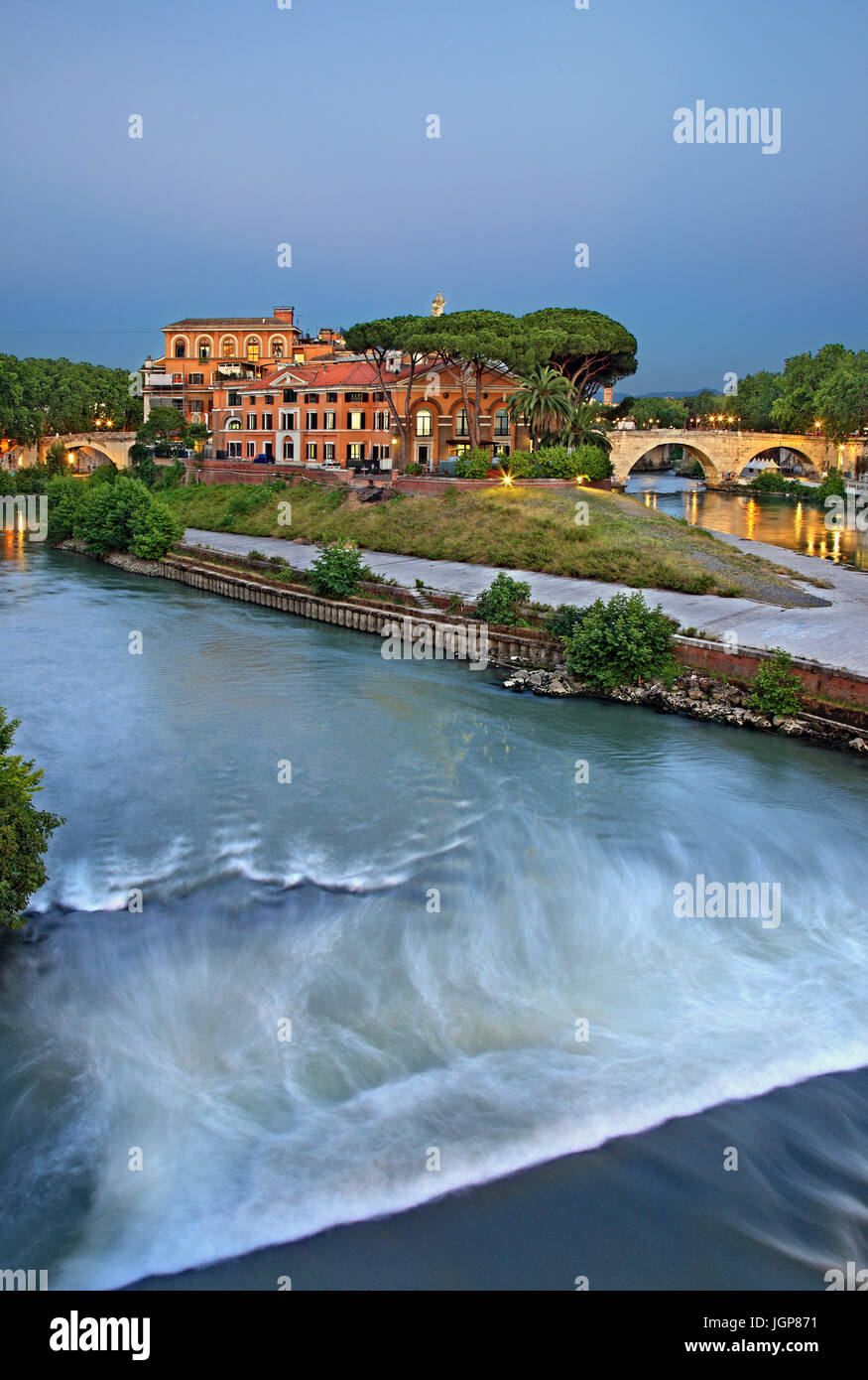 The Island of Tiber (Isola Tiberina) one of the world's smallest ...