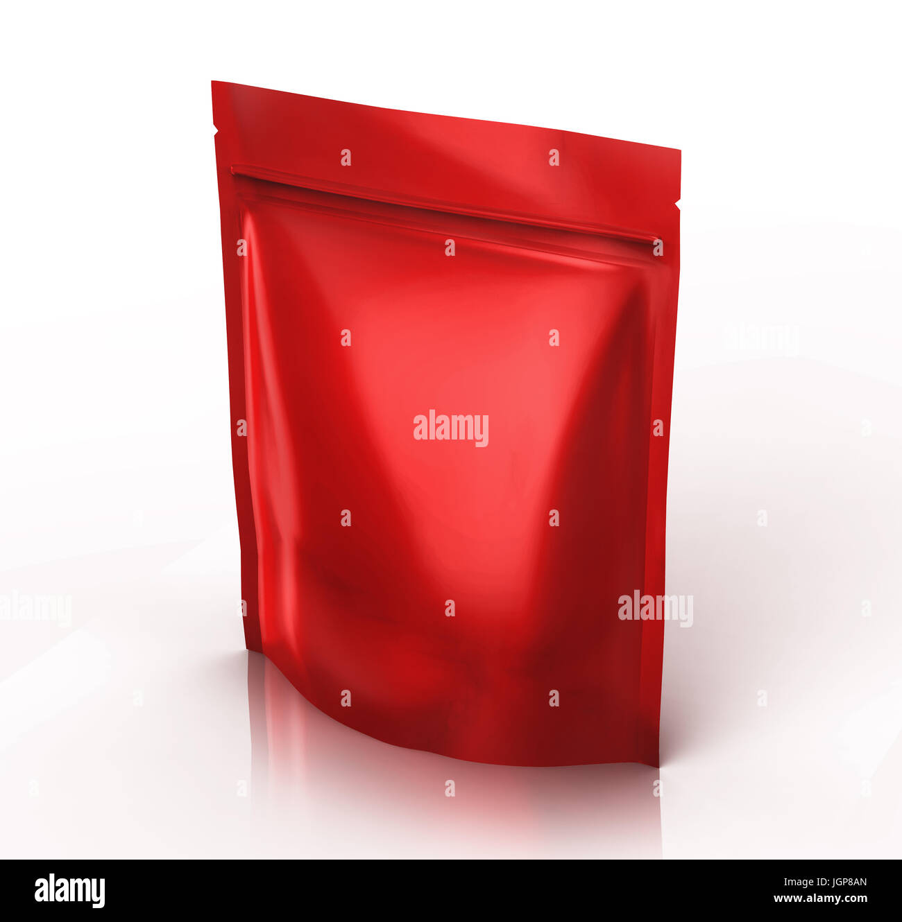 red right tilt blank 3d rendering zipper pouch for design use, isolated ...