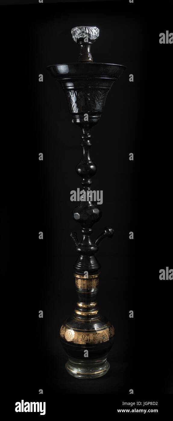 Tall Hookah pipe with black background Stock Photo - Alamy