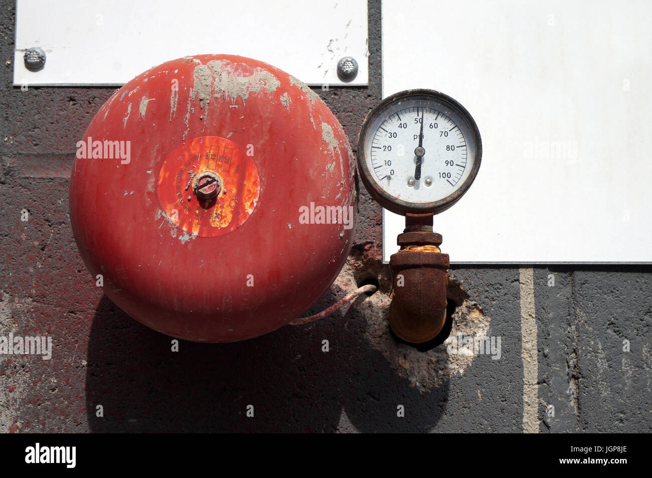 Pressure Gauge And Alarm Stock Photo - Alamy