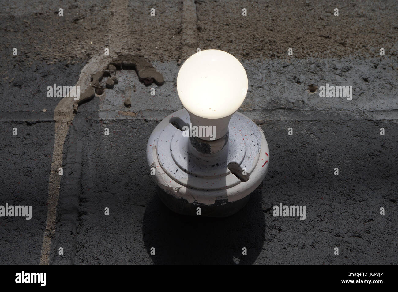 Light on Building Wall Stock Photo - Alamy