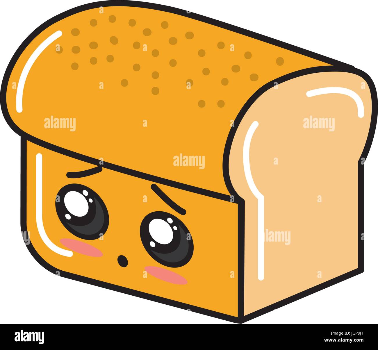 kawaii cute tender slice bread food Stock Vector Image & Art - Alamy